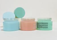 China CE Pink Green Small Glass Makeup Jars Tasteless Pp Cream Jar 50ml for sale