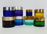 China CE Pink Green Small Glass Makeup Jars Tasteless Pp Cream Jar 50ml for sale