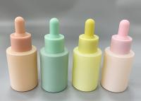 China Matte Pink Frosted 30ml Glass Dropper Bottles For Cosmetic Serum for sale