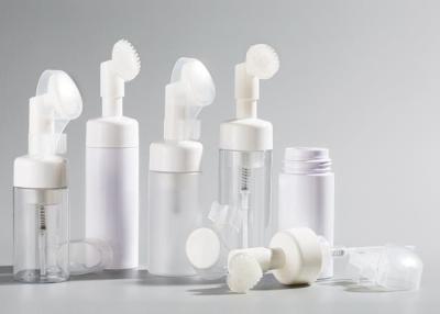 China 120ml Foaming Empty Bottle , Foaming Face Wash Bottle With Silicone Brush for sale