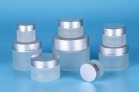 China 50ml 50g Frosted Glass Cosmetic Jar for sale