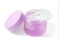 China Purple Body Cream Glass Cosmetic Jar 1.7oz 50g Matte Round Smell Proof for sale