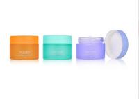 China Purple Body Cream Glass Cosmetic Jar 1.7oz 50g Matte Round Smell Proof for sale