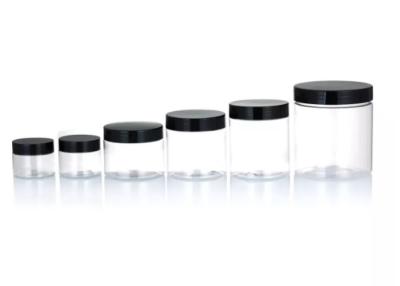 China Round 150ml 250ml Food Safe Plastic Jars With Lids Nut Candy Packaging for sale