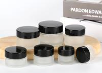 China Frosted Glass Beauty Jars 5g-200g Cosmetic Cream Glass Jar With Gold Lip for sale