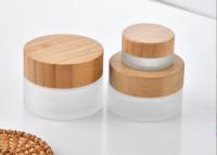 China Thickened Bottom 100g Hand Cream Glass Jar Bamboo Cream Jars Eco Friendly for sale
