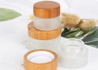 China Thickened Bottom 100g Hand Cream Glass Jar Bamboo Cream Jars Eco Friendly for sale