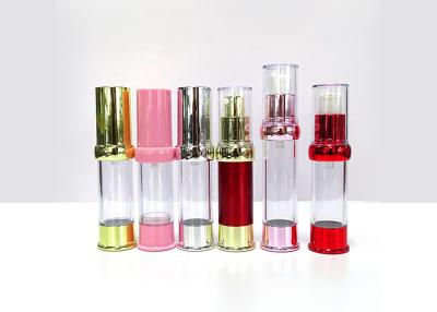 China 5ml 10ml Cosmetic Airless Bottle Recyclable Transparent Pump With Gold Cap for sale