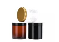 China No Leakage Black Plastic Cosmetic Jar 250ml Empty Shea Butter Containers for sale