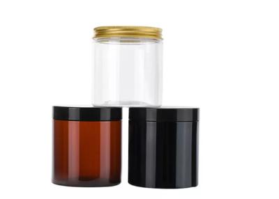 China Silkprinting Logo 120ml Body Scrub Containers  Plastic Screw Top Jars Amber Black for sale