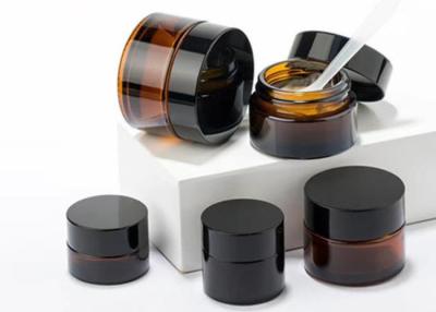 China ODM OEM 4 Oz  Glass Cosmetic Jars With Lids Amber Lip Balm Jars for sale