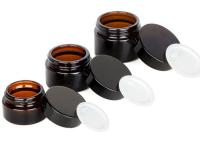 China ODM OEM 4 Oz  Glass Cosmetic Jars With Lids Amber Lip Balm Jars for sale