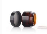 China ODM OEM 4 Oz  Glass Cosmetic Jars With Lids Amber Lip Balm Jars for sale