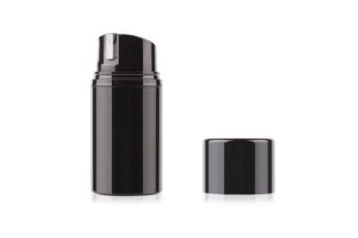 China 30ml-150ml Glossy Black Cosmetic Airless Bottle For Sunscreen Cream for sale
