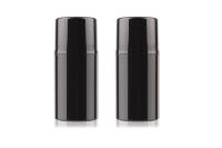 China 30ml-150ml Glossy Black Cosmetic Airless Bottle For Sunscreen Cream for sale