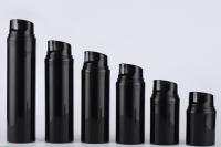 China 30ml-150ml Glossy Black Cosmetic Airless Bottle For Sunscreen Cream for sale