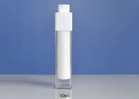 China Transparent AS 50ml Cosmetic Airless Bottle 161mm Height Rectangular for sale