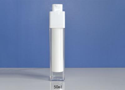 China Transparent AS 50ml Cosmetic Airless Bottle 161mm Height Rectangular for sale