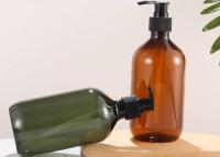 China SGS Amber Green 500ml Hand Wash Bottle Plastic Shampoo Bottles With Pump for sale