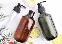 China SGS Amber Green 500ml Hand Wash Bottle Plastic Shampoo Bottles With Pump for sale