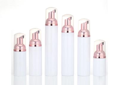 China SGS White Body 100ml Foam Pump Bottle Large Caliber Lash Shampoo Packaging for sale