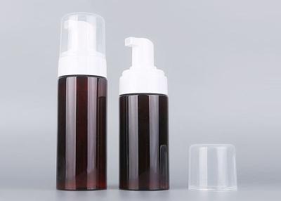 China 150ml PET Amber Foam Pump Bottle Thicken Bottom With White Mousse Pump for sale