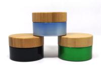 China 100g Bamboo Top Glass Makeup Pots Anti Mold Body Lotion Containers for sale