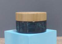 China 5grams Amber Glass Cosmetic Jar Glass Lip Balm Containers With Bamboo Screw Lid for sale