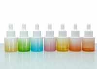 China Multicolor 20ml Glass Cosmetic Dropper Bottle With Pipette Thick Bottom for sale