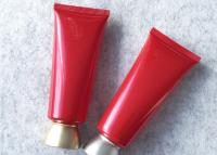 China Offset Printing 200ml Red Plastic Cosmetic Tube For Face Wash Cream for sale
