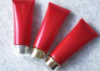 China Offset Printing 200ml Red Plastic Cosmetic Tube For Face Wash Cream for sale