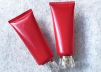China Offset Printing 200ml Red Plastic Cosmetic Tube For Face Wash Cream for sale