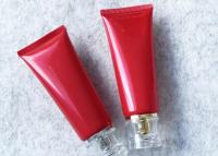 China Offset Printing 200ml Red Plastic Cosmetic Tube For Face Wash Cream for sale