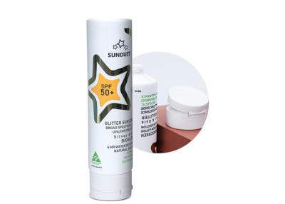 China Matte White Squeeze Plastic Cosmetic Tube 3.3oz For Sunscreen With Flip Cap for sale