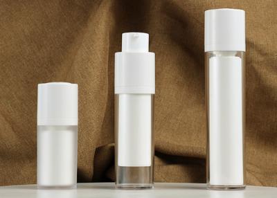 China 1oz AS Plastic Airless Lotion Bottle , White Airless Bottles For Skin Care for sale