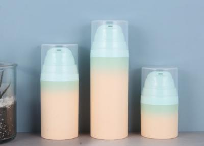 China Cylindrical 50ml Cosmetic Airless Bottle Leakproof Empty Pink Frosted Gradient for sale