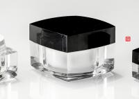 China Square 50ml Transparent Acrylic Cosmetic Jar  Double Wall Plastic Jars PP Inner for sale