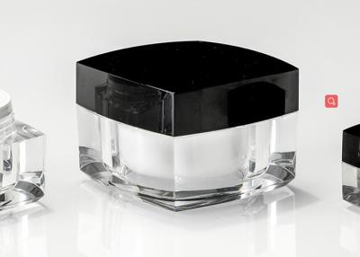 China Square 50ml Transparent Acrylic Cosmetic Jar  Double Wall Plastic Jars PP Inner for sale