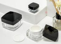 China Square 50ml Transparent Acrylic Cosmetic Jar  Double Wall Plastic Jars PP Inner for sale