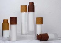 China Matte Bamboo Airless Bottle , 30ml Airless Pump Bottle For Face Serum for sale