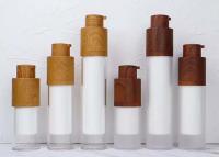 China Matte Bamboo Airless Bottle , 30ml Airless Pump Bottle For Face Serum for sale