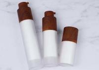 China Matte Bamboo Airless Bottle , 30ml Airless Pump Bottle For Face Serum for sale