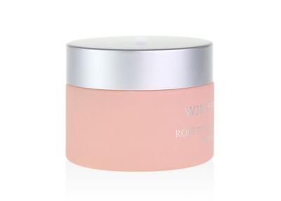 China Customizable Pink Luxury Glass Cosmetic Jar 2oz  With Silver Metal Cap for sale
