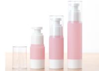 China UV Plating 100ML Cosmetic Airless Bottle Transparent With Pink Spray Pump for sale