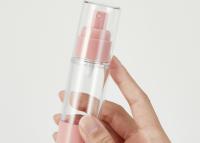 China UV Plating 100ML Cosmetic Airless Bottle Transparent With Pink Spray Pump for sale