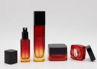 China Durable Empty 50g 40ml Square Glass Pump Bottles Anti Leakage for sale