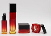 China Durable Empty 50g 40ml Square Glass Pump Bottles Anti Leakage for sale