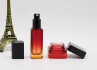 China Durable Empty 50g 40ml Square Glass Pump Bottles Anti Leakage for sale
