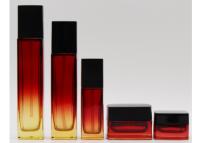 China Durable Empty 50g 40ml Square Glass Pump Bottles Anti Leakage for sale