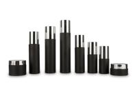 China SGS Matte Black Empty Cosmetic Bottles 120ml Lotion Pump Bottle With Hot Stamping for sale